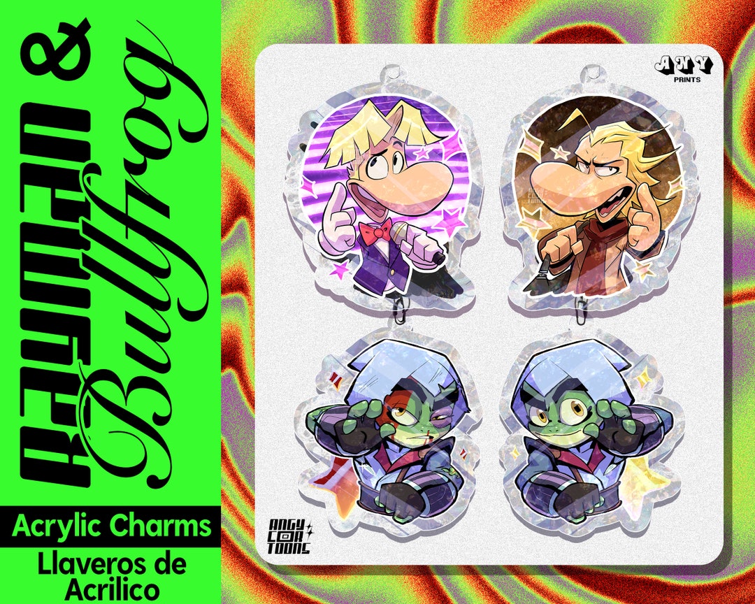 Bullfrog & Rayman / Ramon Acrylic Charms Keychain Captain - Etsy New ...