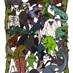 Cryptids Collage A3 Digital Print (limited Run!) | Cryptozoolgy ...
