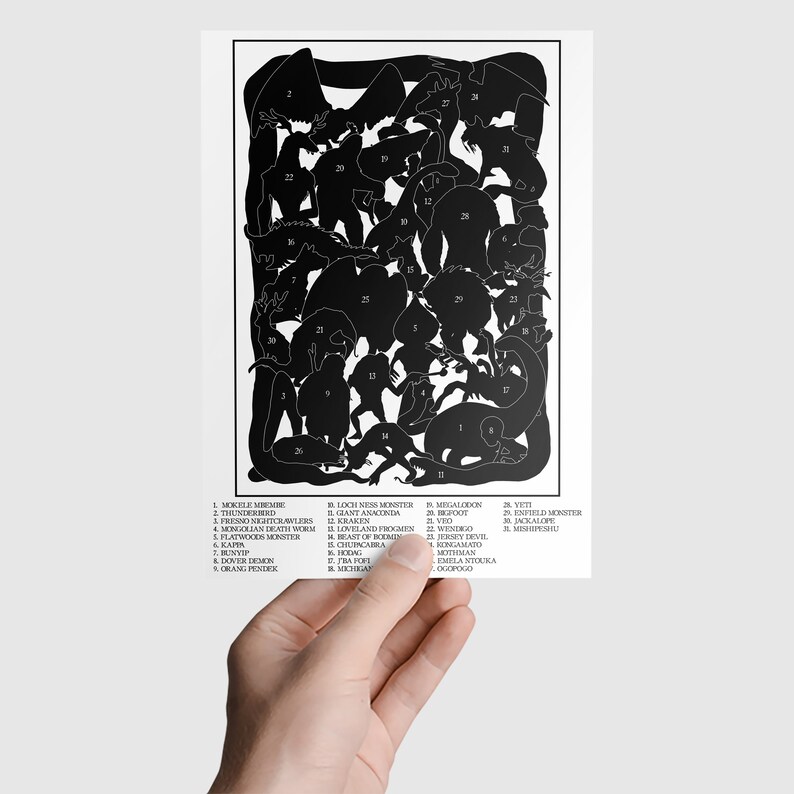 Cryptids Collage A3 Digital Print (limited Run!) | Cryptozoolgy ...