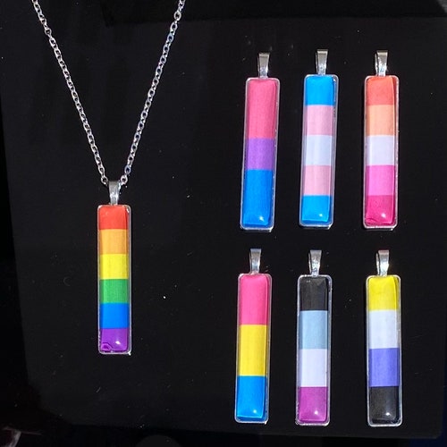 Dainty Pride Flag Charm LGBTQ Pendant 14k Gold Filled Trans - Etsy