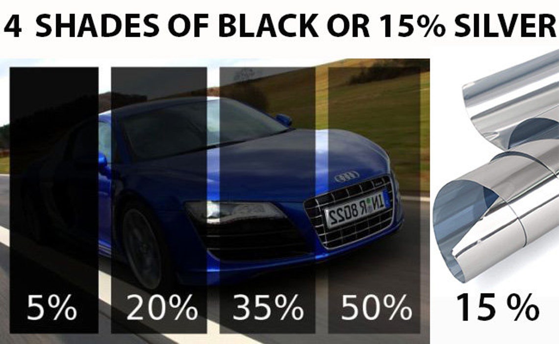 Custom Uncut Roll Window Tint Film 2 Ply Car Dyed Silver Black ...