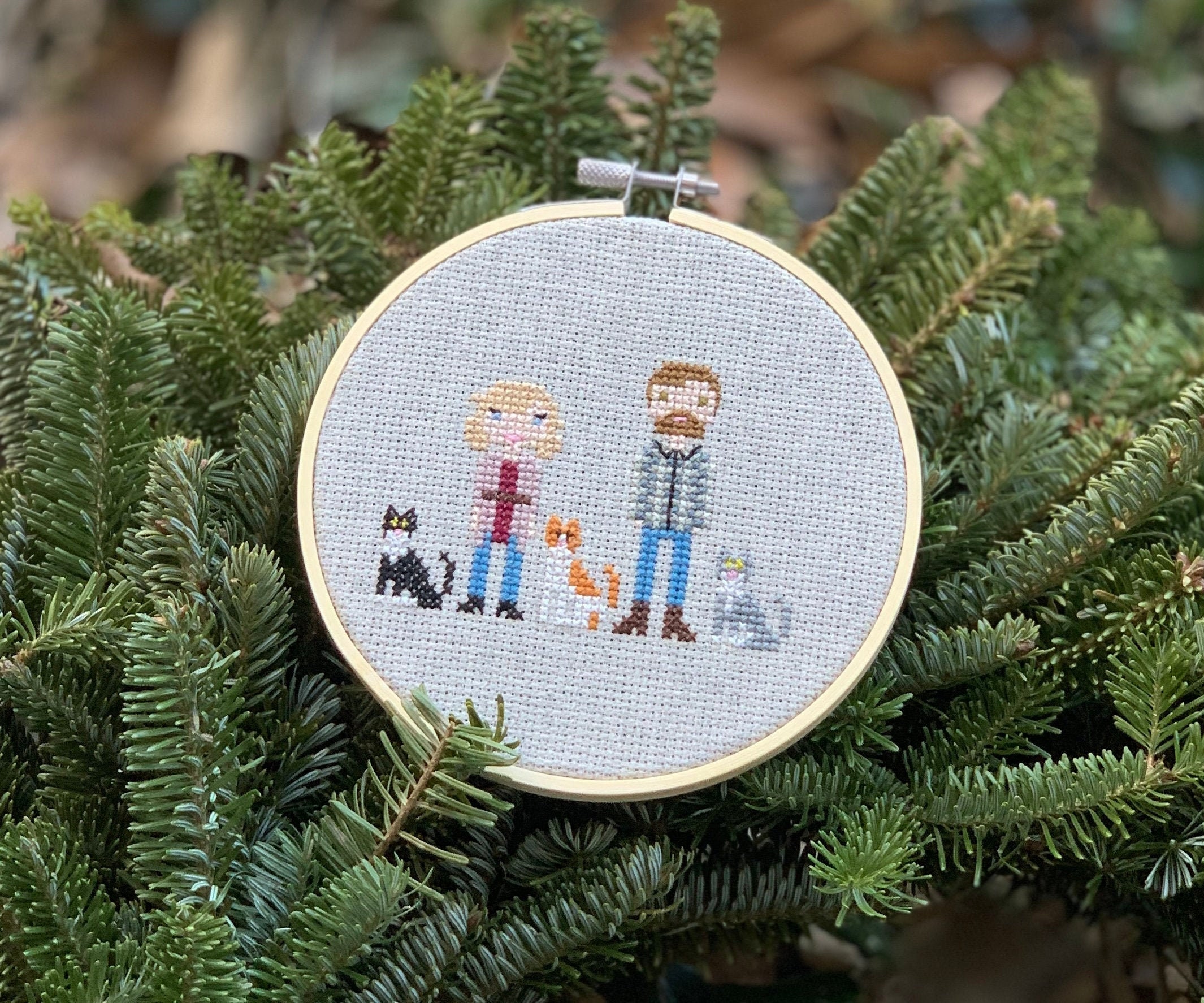 Custom Personalized Family Cross Stitch - Etsy UK