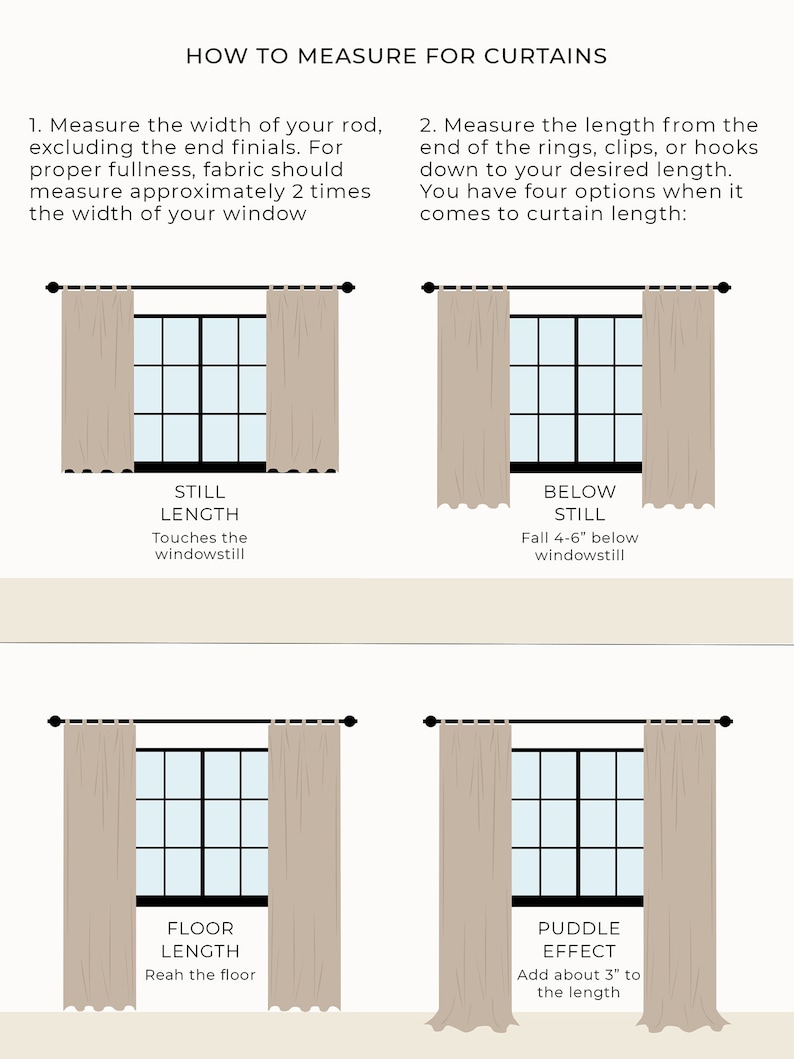 Multifunctional Tape Heading Linen Curtain Panel Semi-sheer - Etsy