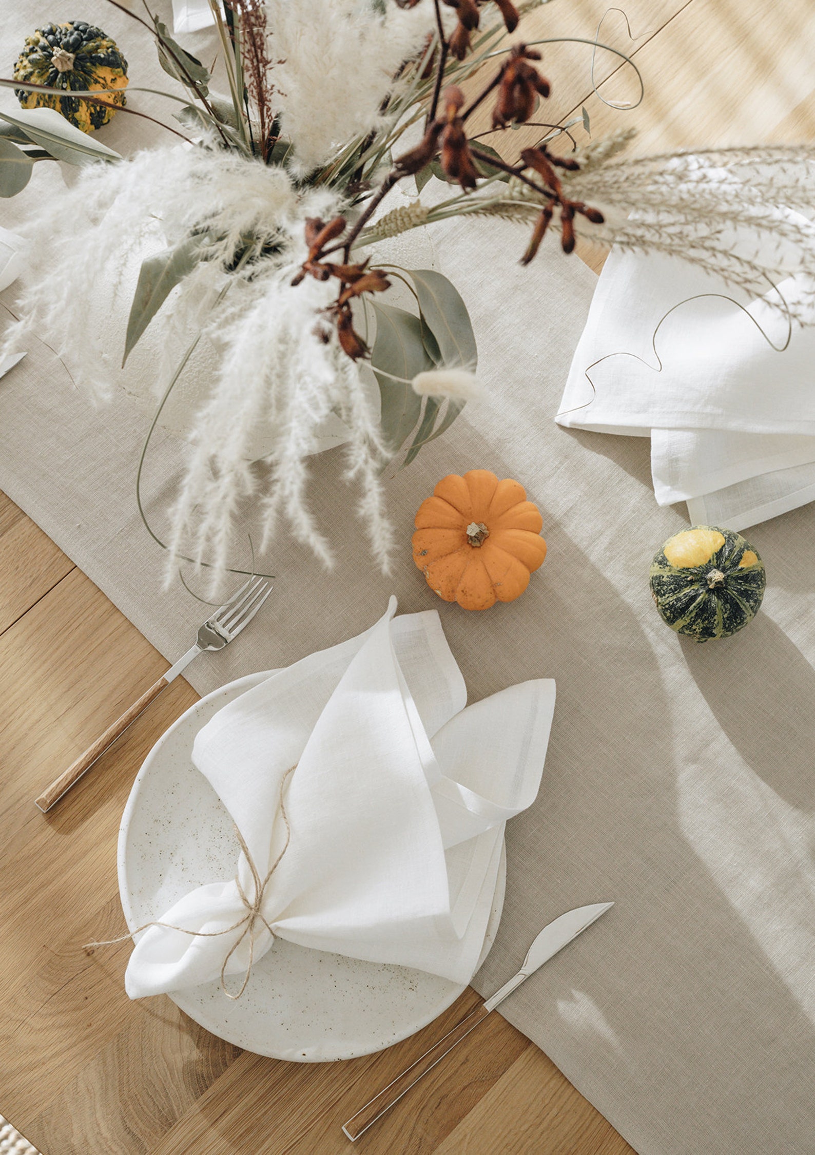 Beige Linen Table Runner Handmade Washed Linen Runner - Etsy