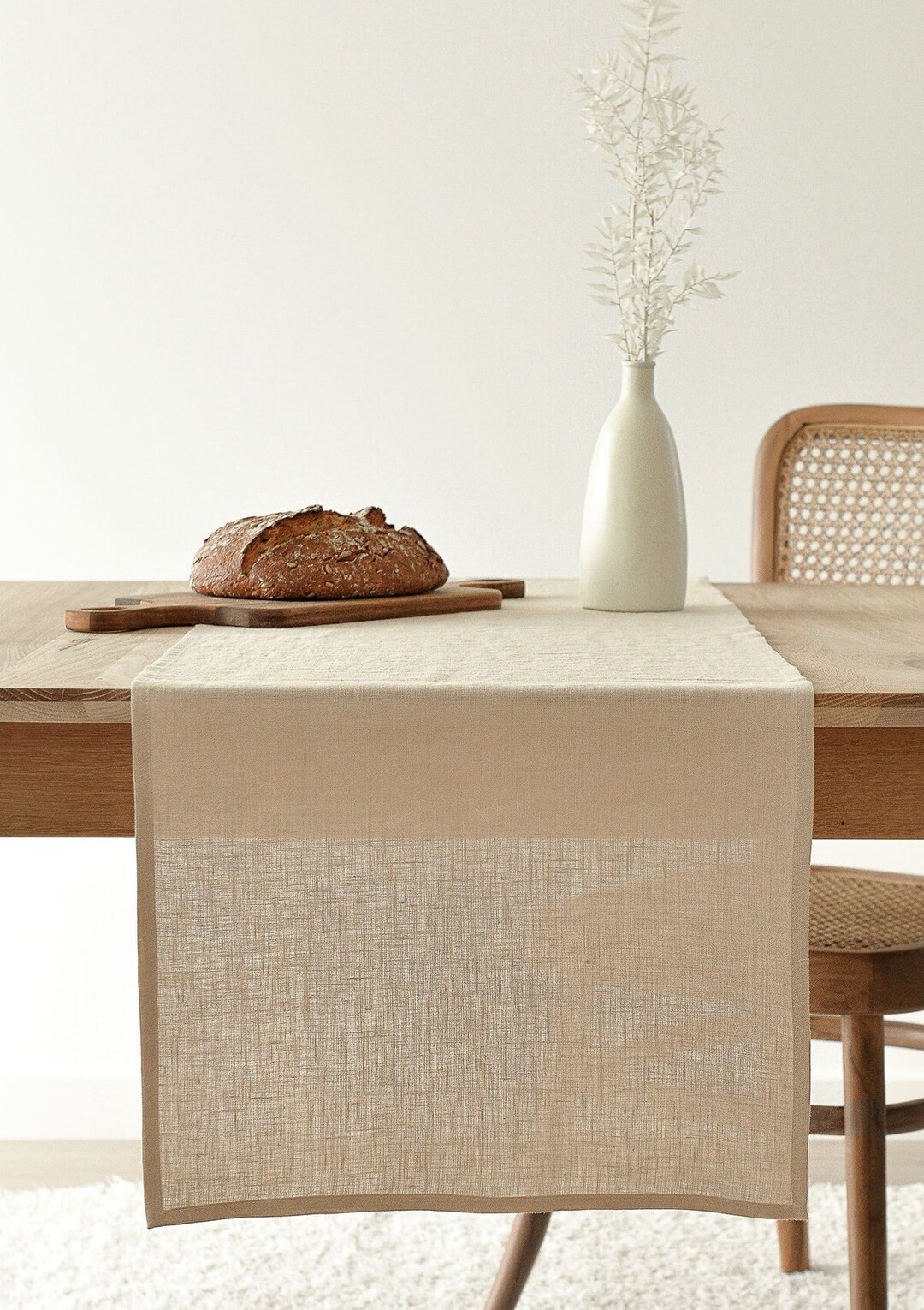 Beige Linen Table Runner, Handmade, Washed Linen Runner, Custom Size Table Linens - Etsy