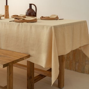 Linen Tablecloth in Various Colors, Square, Rectangular Linen Table ...