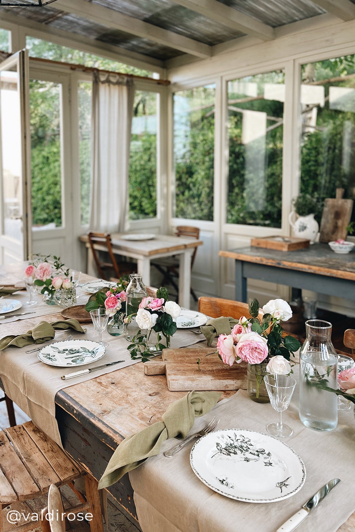 Beige Linen Table Runner, Handmade, Washed Linen Runner, Custom Size ...