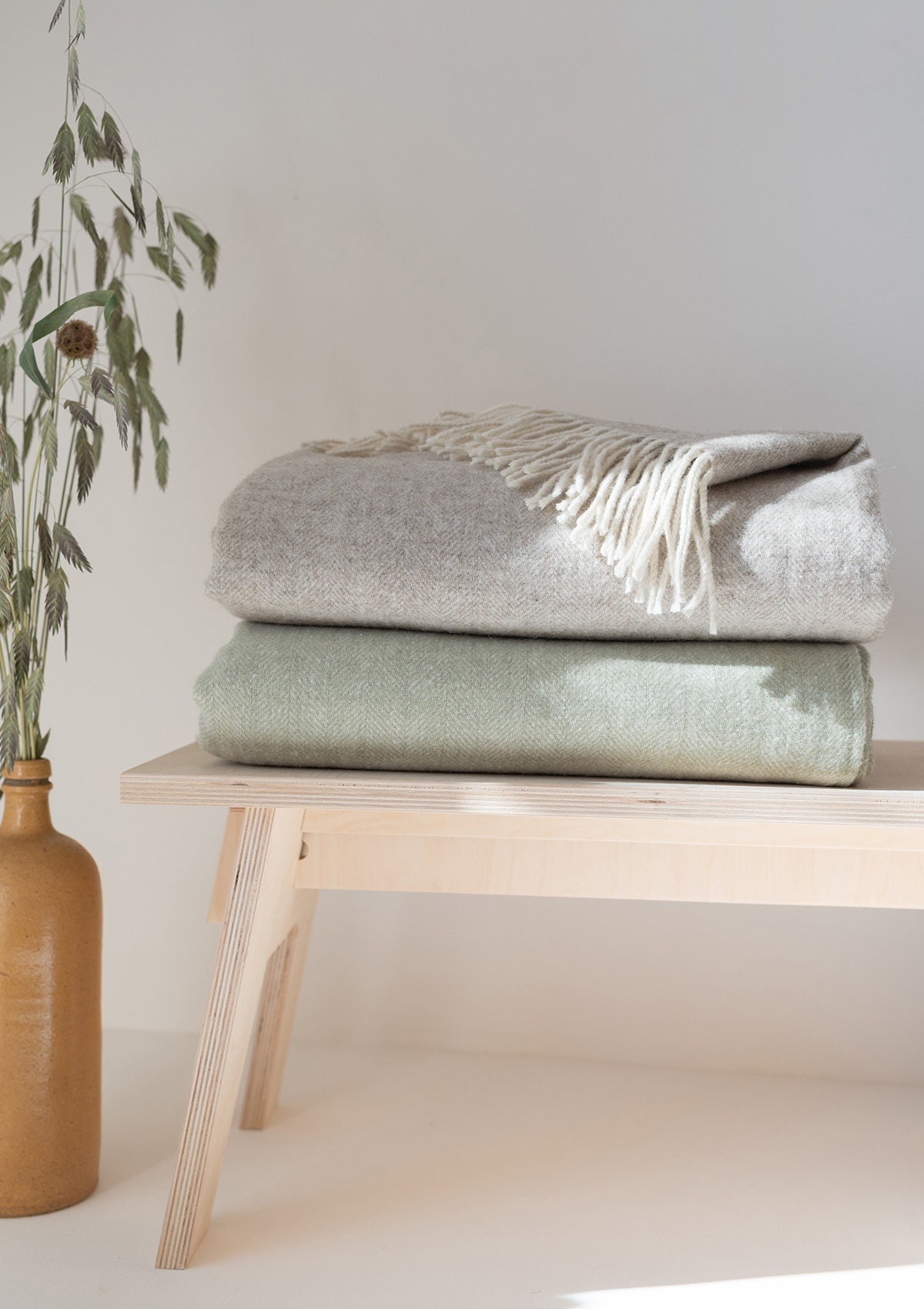 Merino Wool Blanket 100% Natural Fine Merino Wool Throw in - Etsy