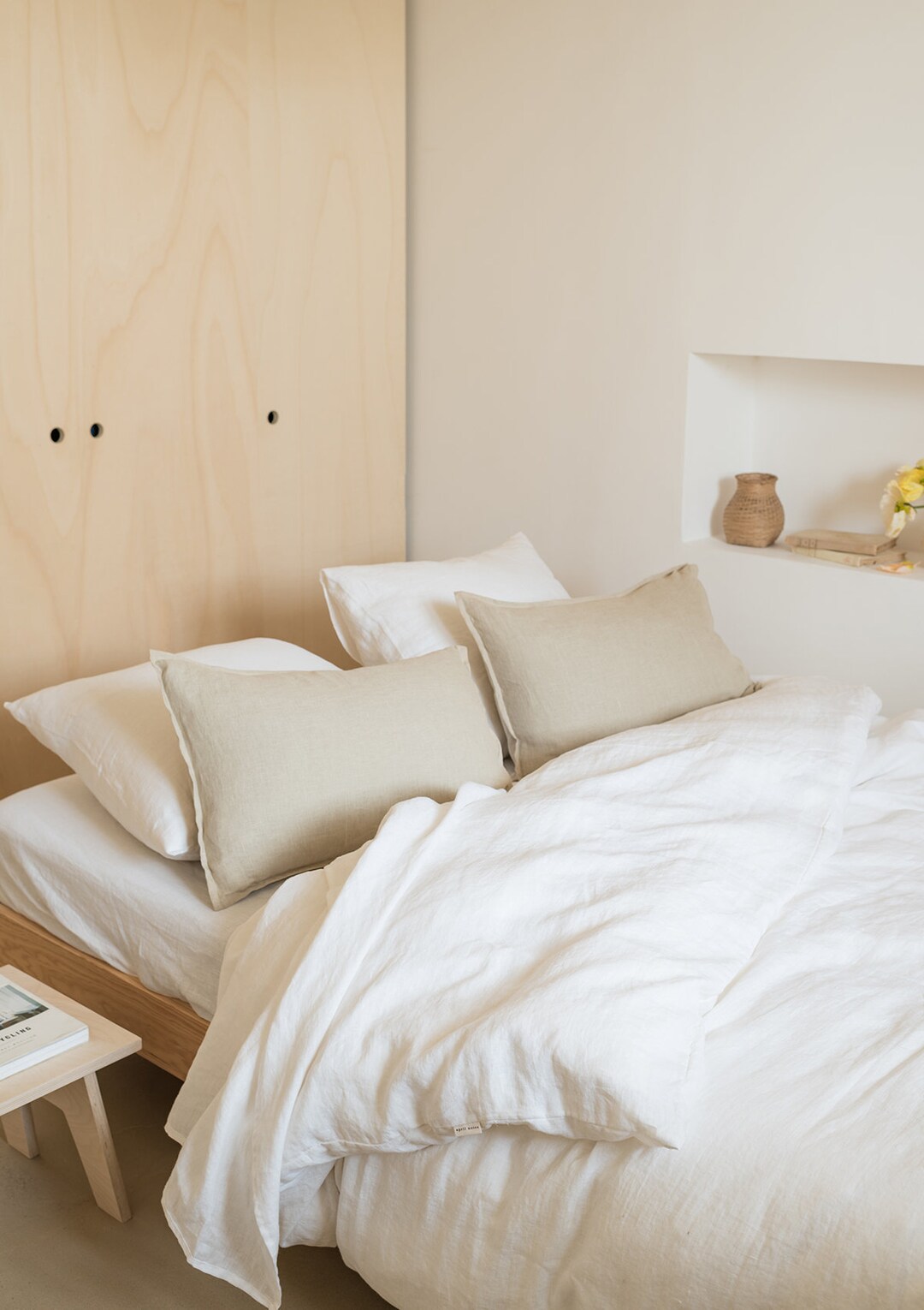 White Linen Duvet Cover, Washed Linen Bedding, Linen Comforter Cover ...