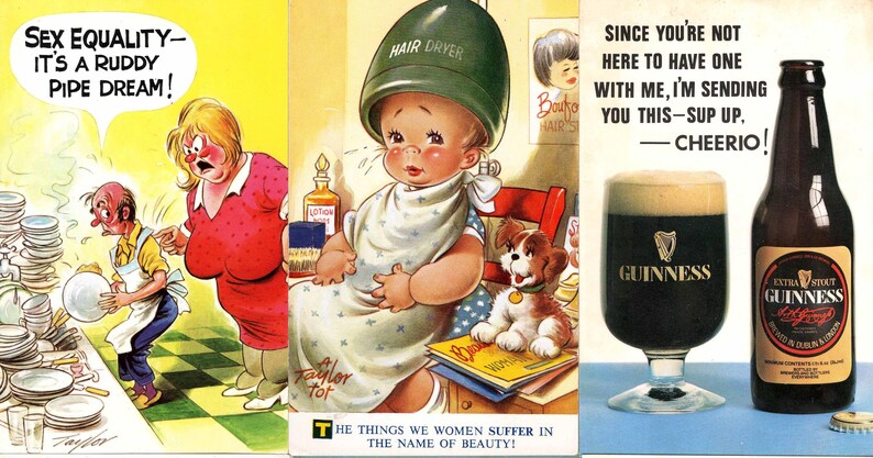 Vintage 1960s-80s Collection of 9 Unused Assorted Saucy Bamforth ...