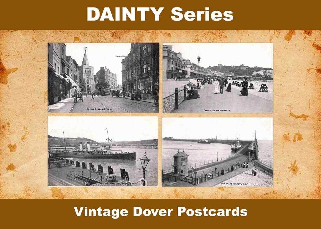Lot of 4 Antique / Vintage Early 1900s B&W Postcards of Dover in Kent ...