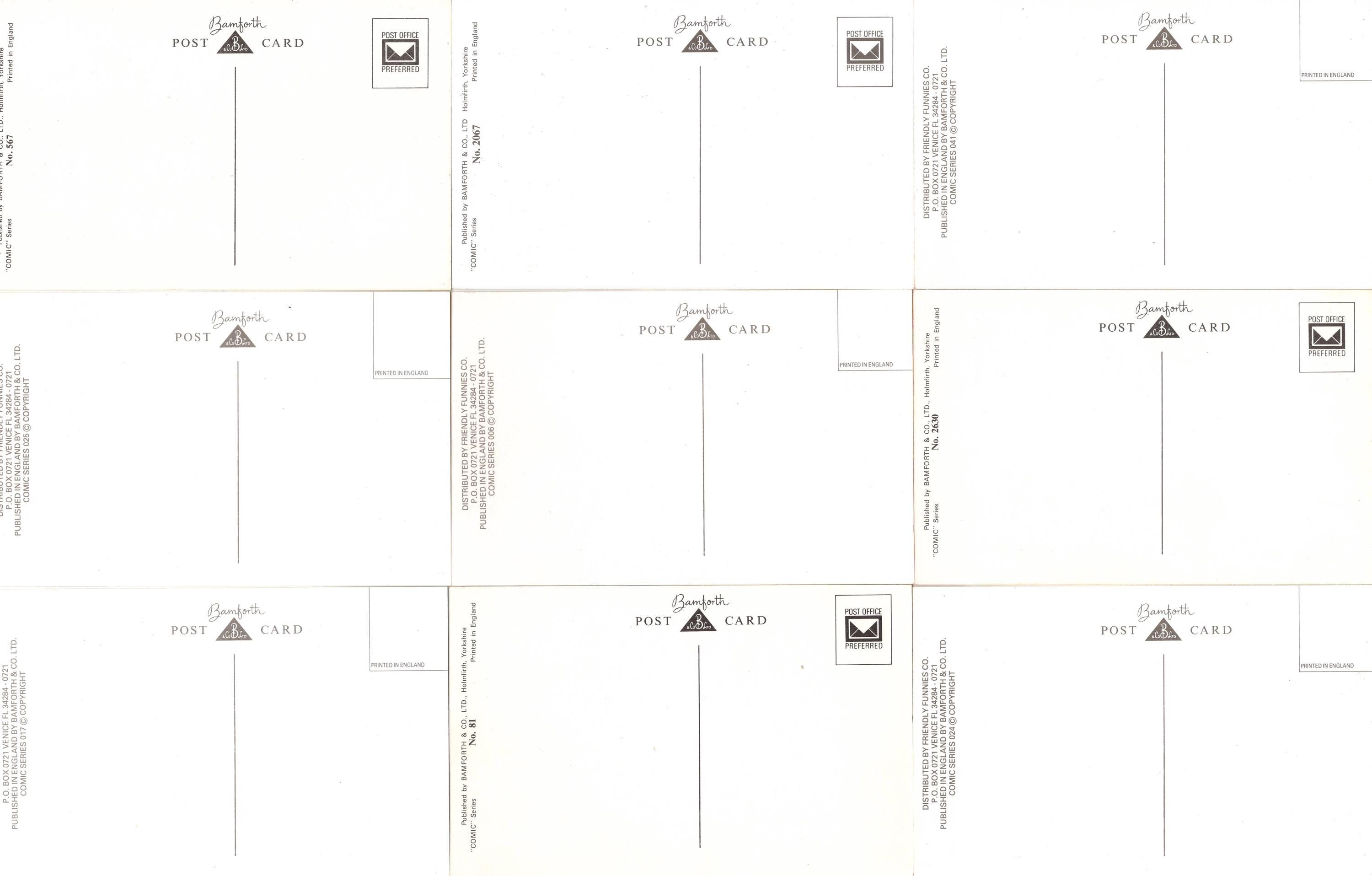 Vintage 1960s-80s Collection of 9 Unused Assorted Saucy Bamforth ...