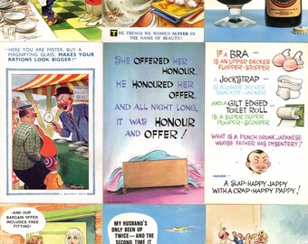 Great Vintage 1960s-70s Collection of 9 Assorted Saucy Bamforth ...