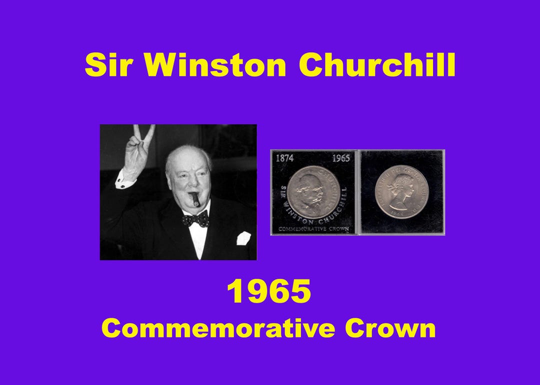 Vintage 1965 Sir Winston Churchill Commemorative Queen Elizabeth Crown ...