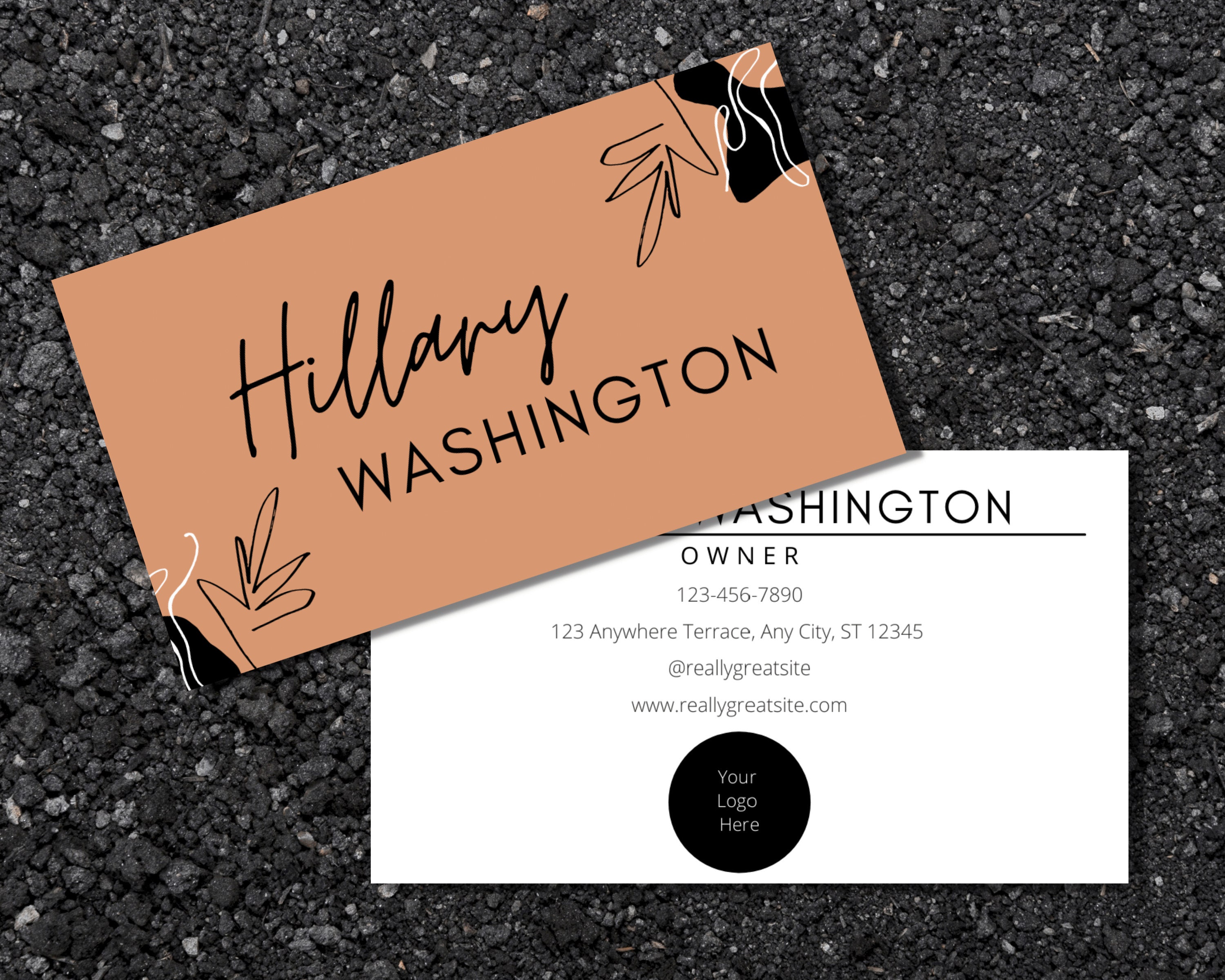 Editable Business Card Template, Earth Tone Modern Business Card, DIY ...