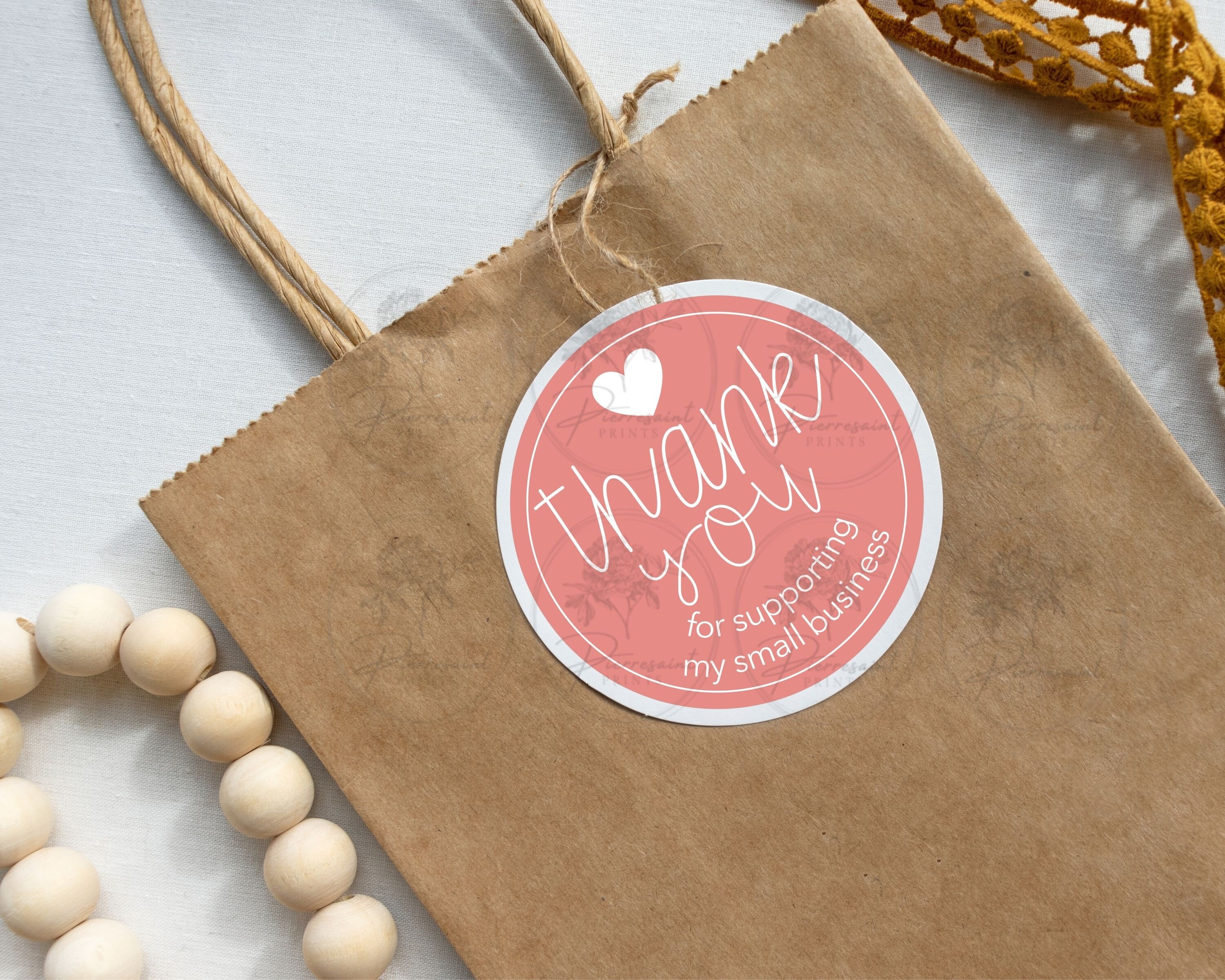 Printable Business Labels | PNG Circle Digital Image | Thank You DIY ...