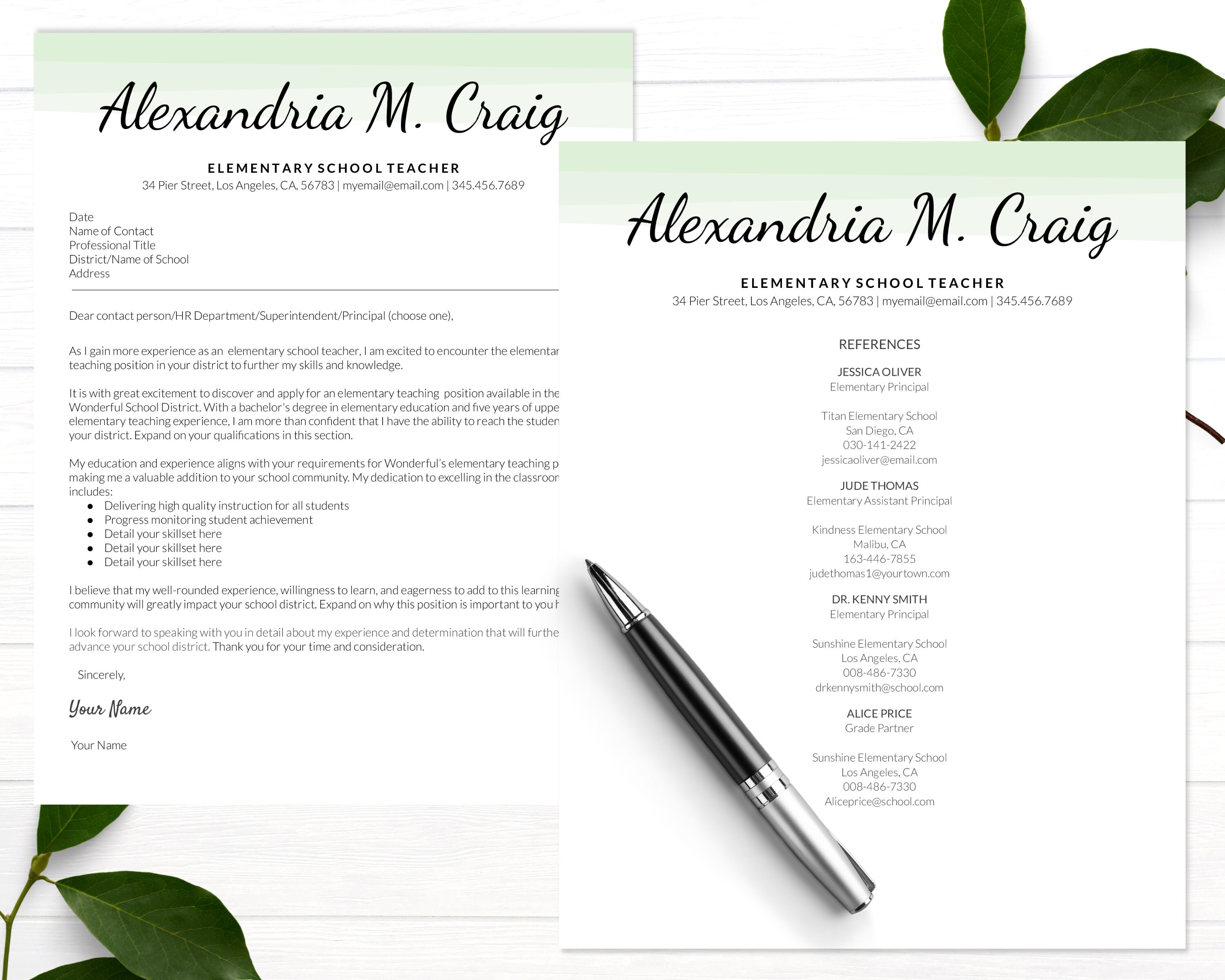 Teacher Resume Editable Template | CV Modern Header | Professional ...