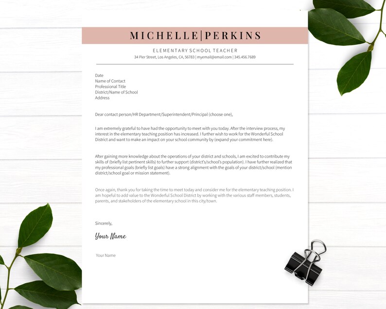 Teacher Resume Editable Template | CV Modern Header | Professional ...