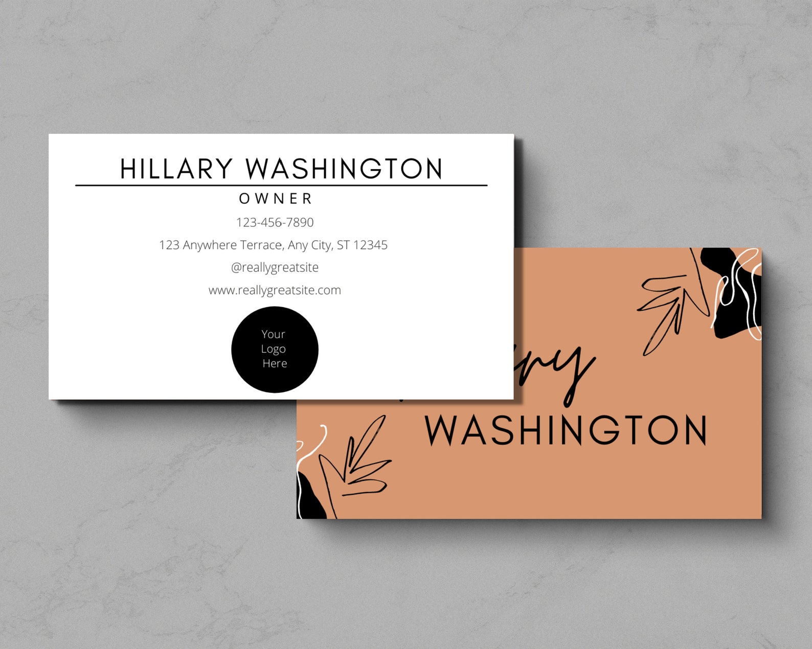 Editable Business Card Template, Earth Tone Modern Business Card, DIY ...