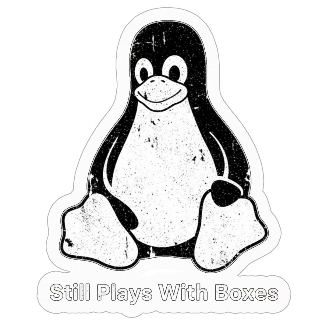Still Plays With Boxes Linux Penguin Tux Kiss Cut Stickers - 3" X 3" - Etsy