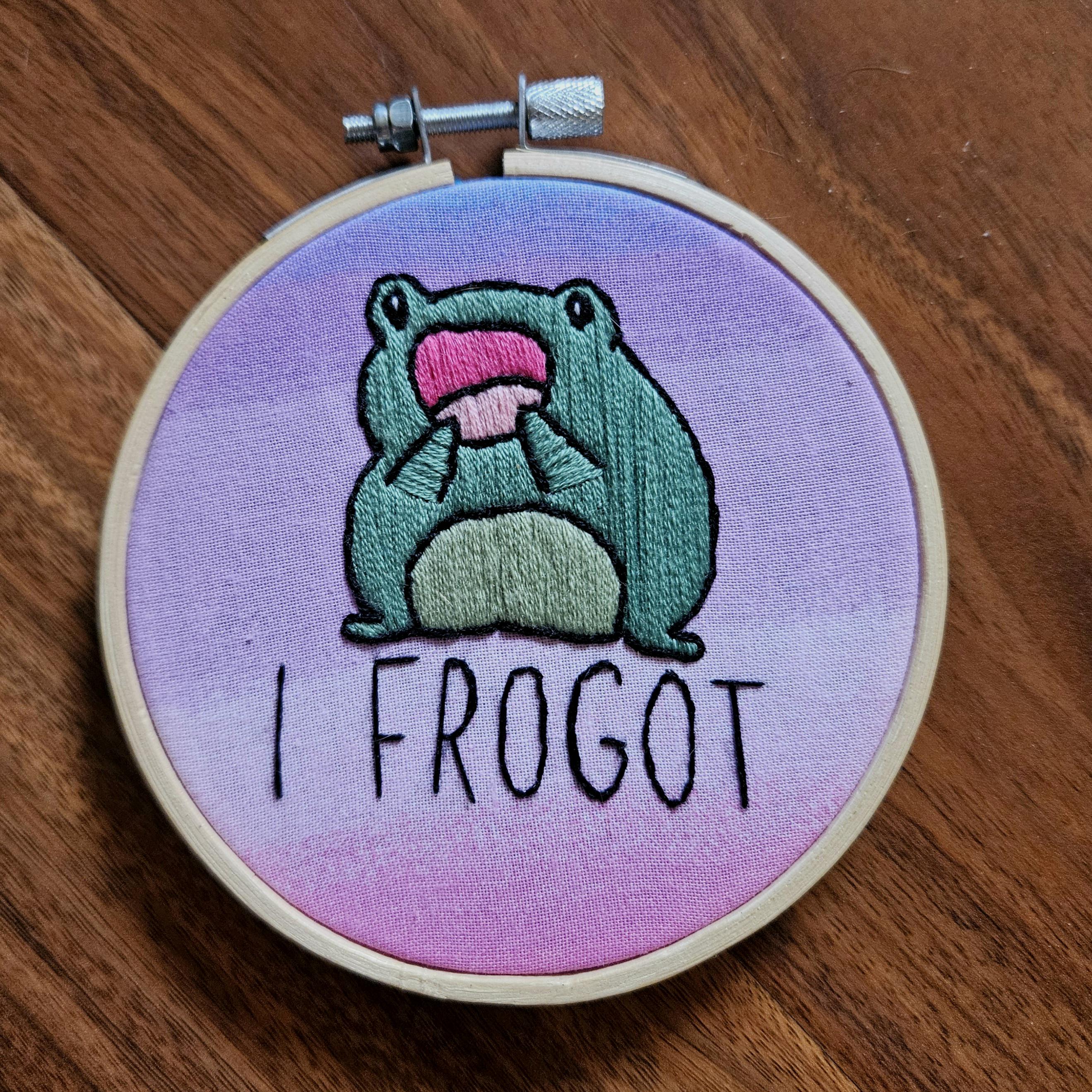 I Frogot Frog Embroidery - Etsy