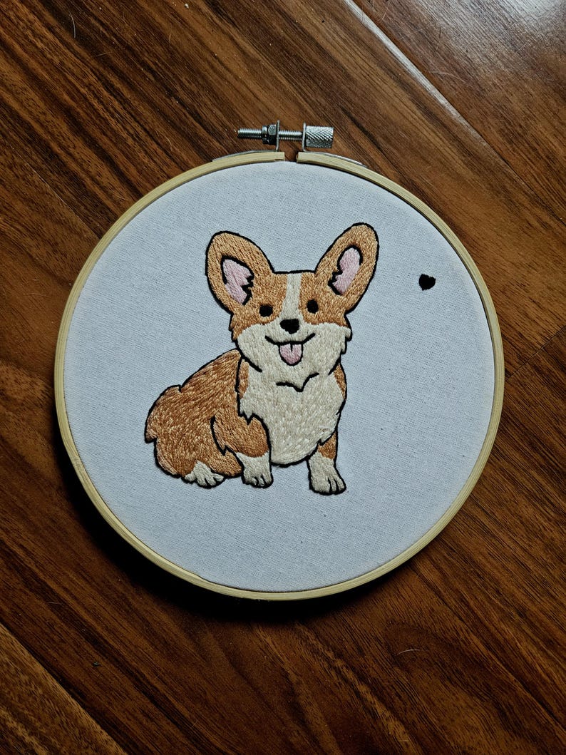 Corgi Embroidery - Etsy