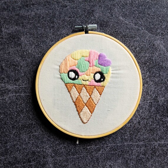 Rainbow Sherbert Cute Embroidery | Etsy