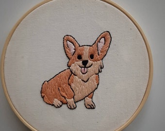 Corgi Machine Embroidery Design Dog Embroidery Pattern Digital - Etsy
