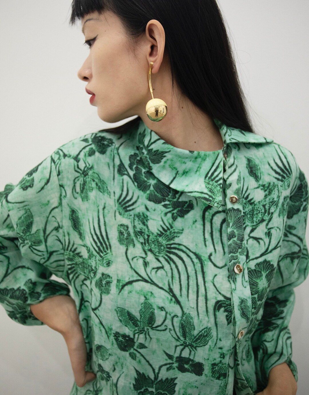 Traditional Chinese Pattern Blouse Artistic Printed Blouse Small - Etsy