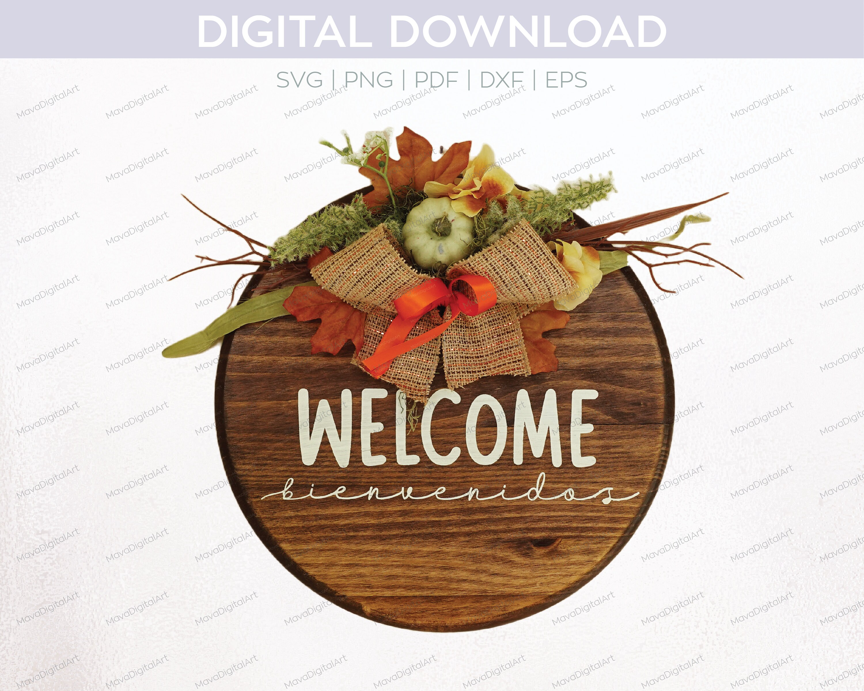 Welcome Bienvenidos in English and Spanish PNG SVG DXF to Cut Out With ...