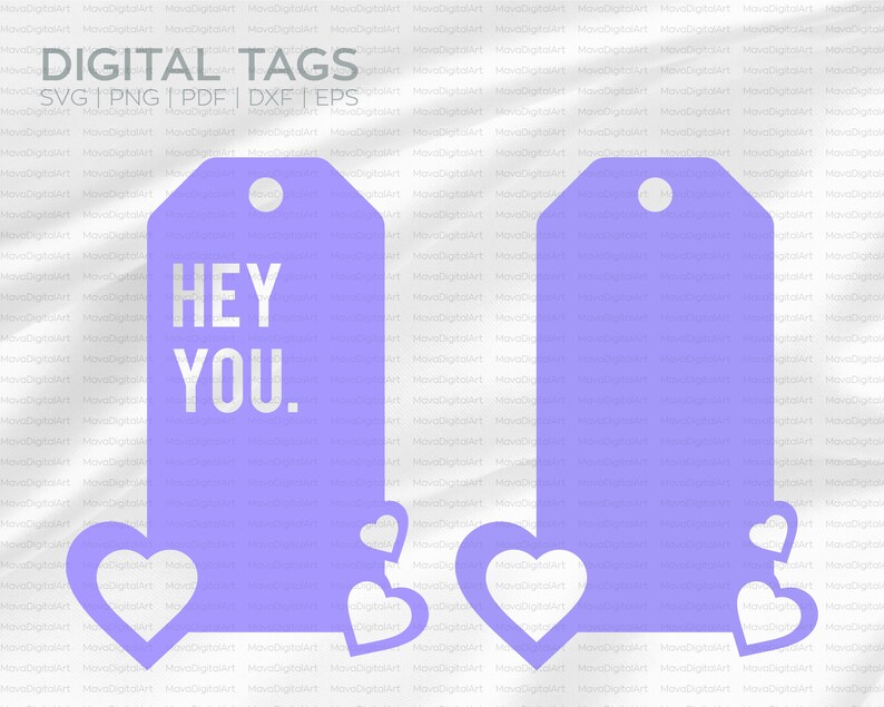 Hey You With Hearts Gift Tag for Cricut or Silhouette - Etsy