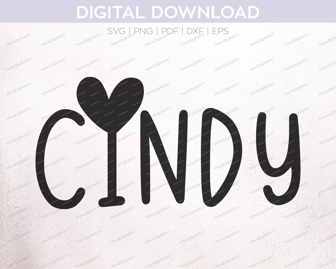 Cindy PNG SVG DXF to Cut Out With Cricut or Silhouette, Digital ...