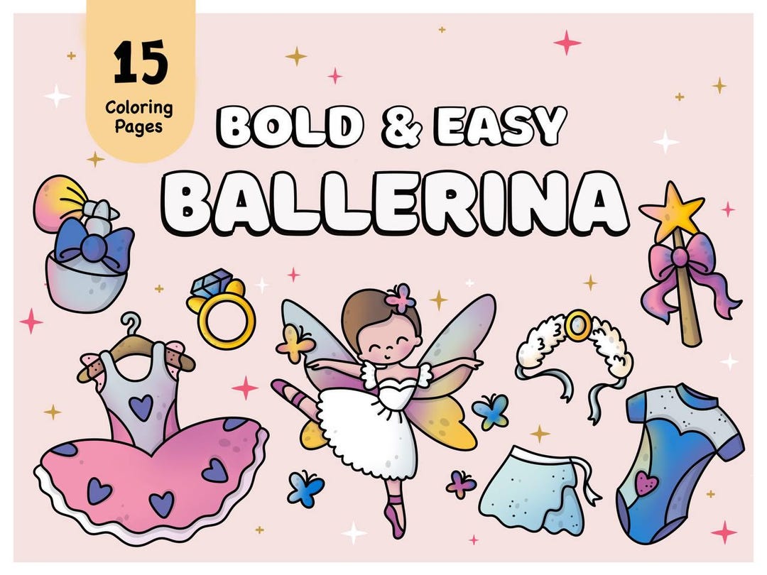 Ballerina Coloring Book for Kids: Fun Dance Art Printable Pages (PDF ...