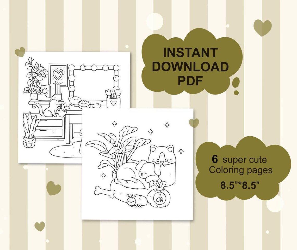 Hygge Place Coloring Book | Cozy & Cute Digital Pages | Printable ...