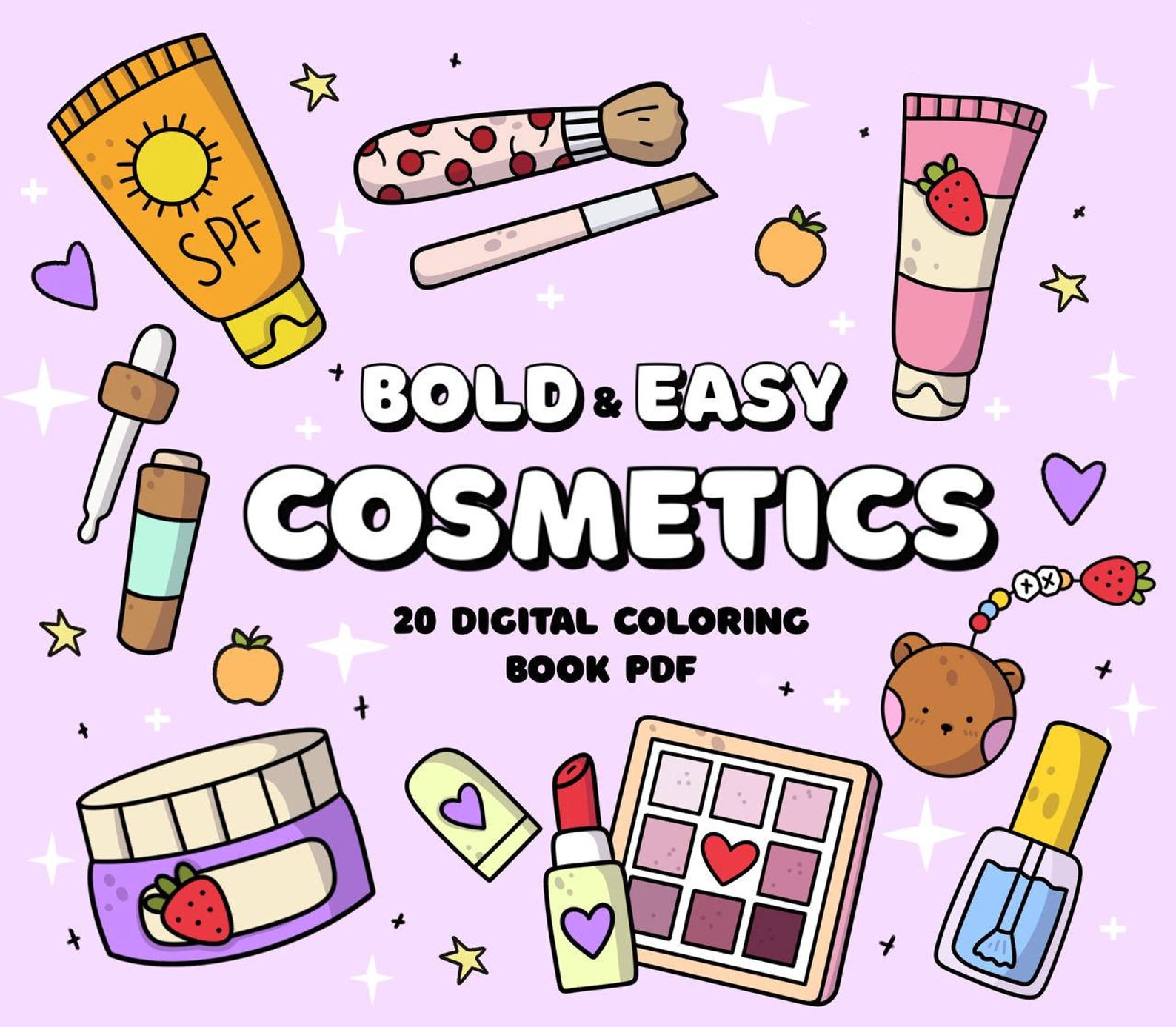 Bold & Easy Cosmetics Coloring Book Cozy Cosmetics Coloring Pages ...
