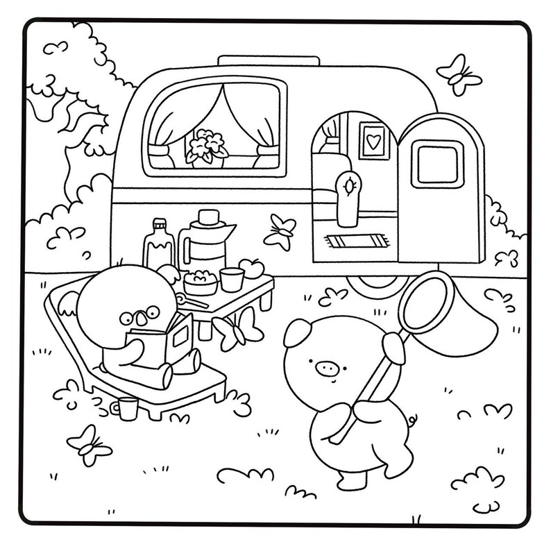 Cozy Friends. Cute Coloring Book. Super Cute Animal Characters . PDF ...