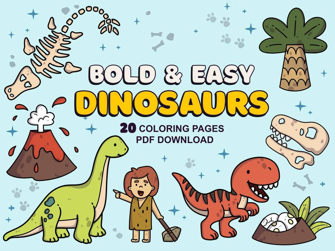 Bold & Easy Dinosaurs Coloring Book | Cozy Dino Coloring Pages ...