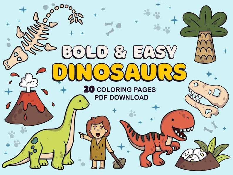 Bold & Easy Dinosaurs Coloring Book | Cozy Dino Coloring Pages ...