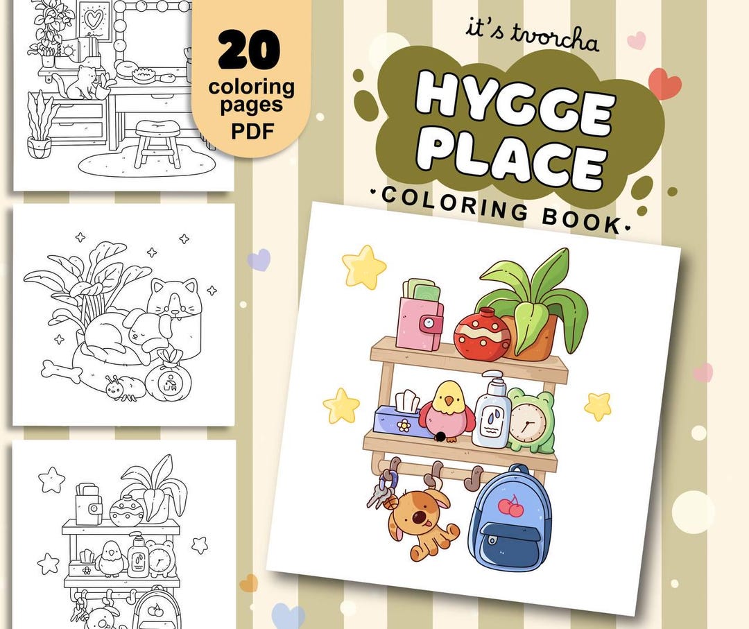 Hygge Place Coloring Book | Cozy & Cute Digital Pages | Printable ...