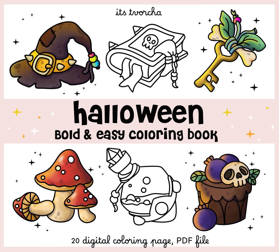 Halloween Cozy Coloring Page Spooky Cuties and Coloring Pages Bold and ...