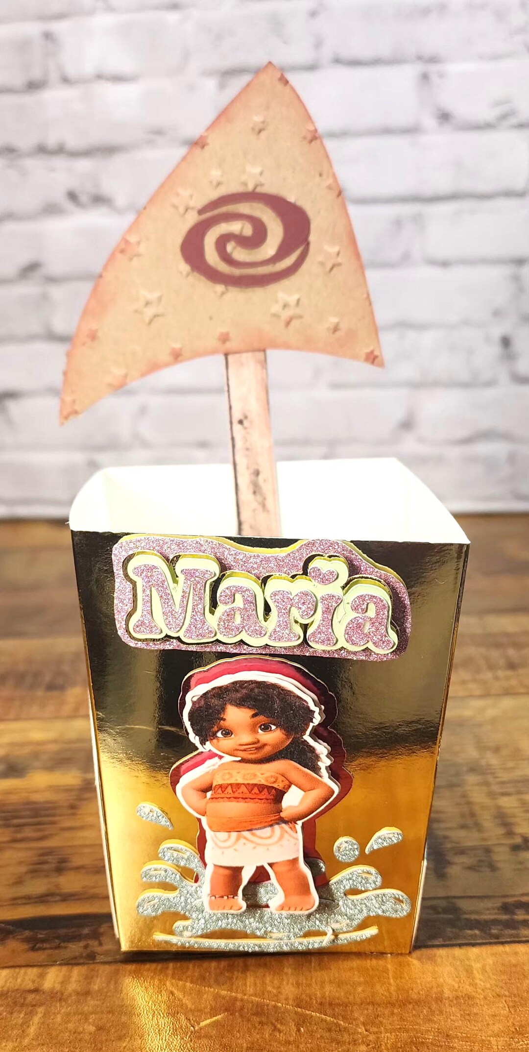 Moana Popcorn Box Customized. Moana Gift Box, Party Favor Popcorn ...