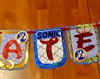 Custom Sonic Birthday Banner - Etsy