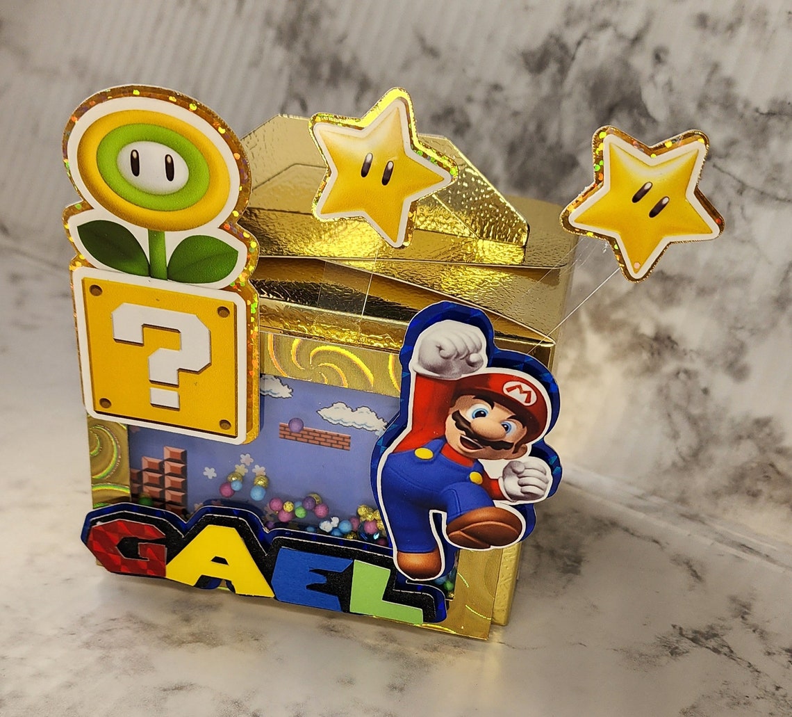 Mario Bros Shaker Favor Box, Personalized Party Treat Box - Etsy