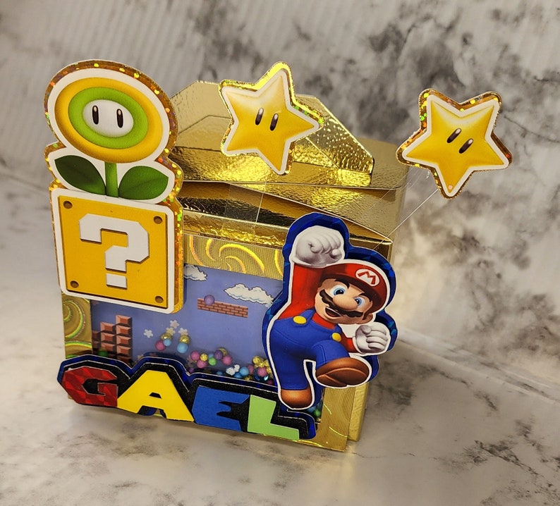 Mario Bros Shaker Favor Box, Personalized Party Treat Box - Etsy