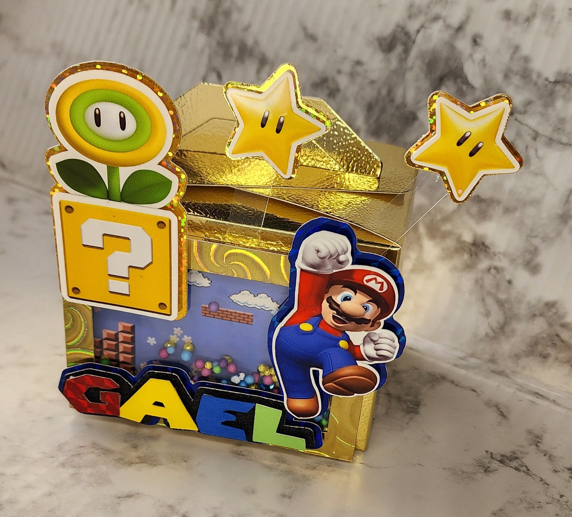 MARIO BROSS Shaker Favor Box Customized. Mario Gift Box,party Favor ...