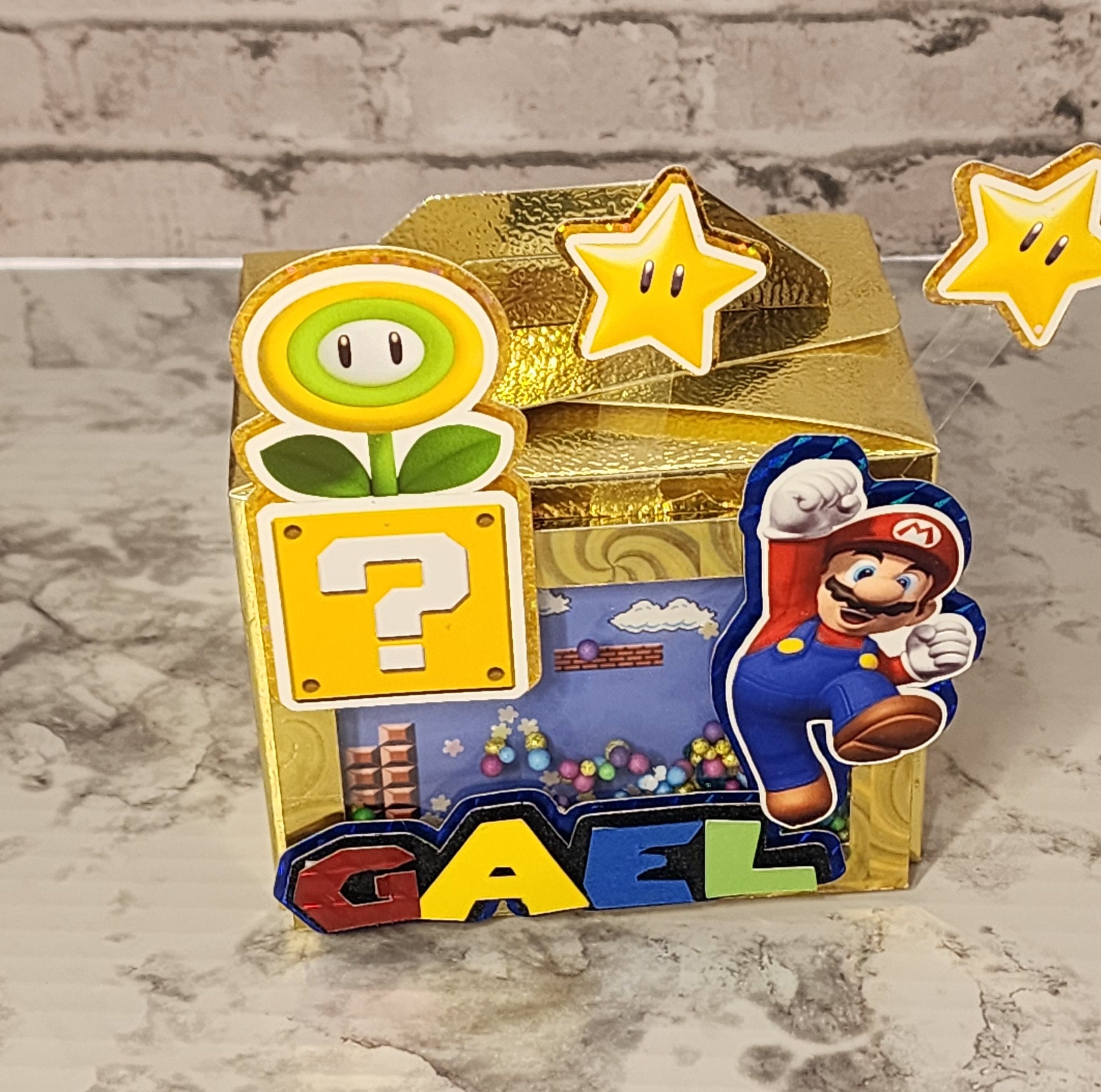 MARIO BROSS Shaker Favor Box Customized. Mario Gift Box,party Favor ...