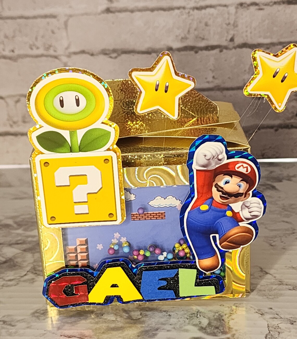 Mario Bros Shaker Favor Box, Personalized Party Treat Box - Etsy