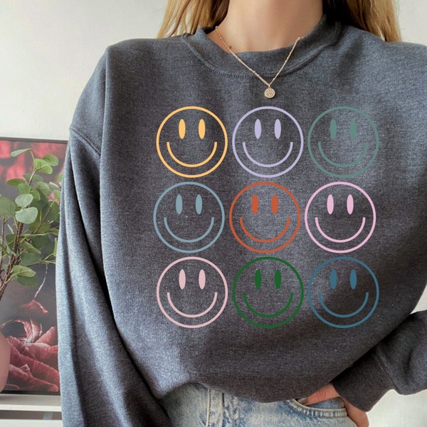 Smiley Face Sweatshirt - Etsy