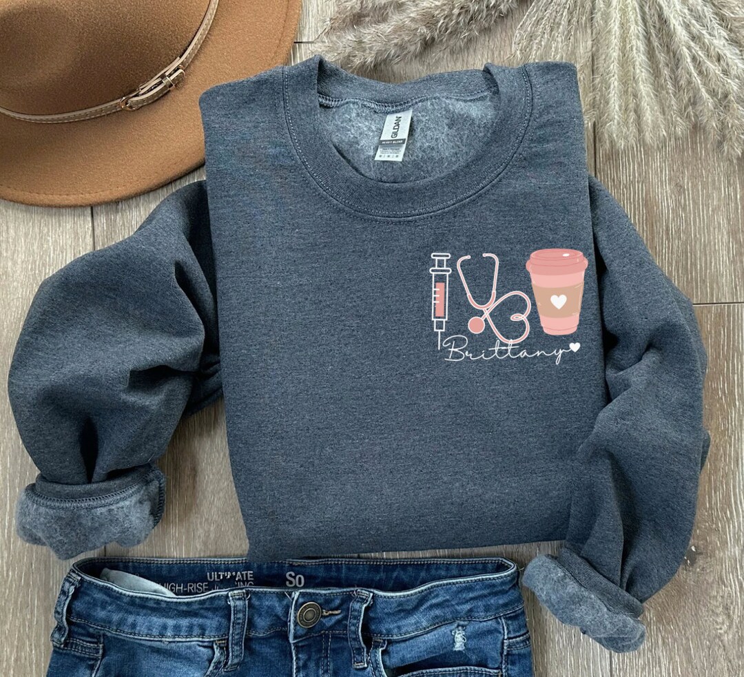 Personalized NURSE Sweatshirt Custom Nurse Sweater Retro Nurse Crewneck ...