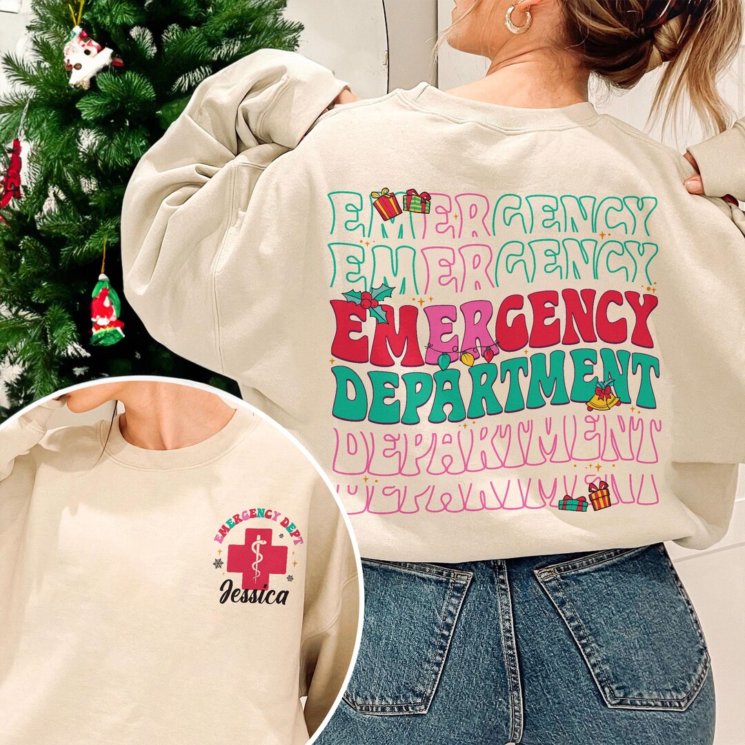 Christmas Er Nurse Sweatshirt, Custom Christmas Nurse Crewneck ...